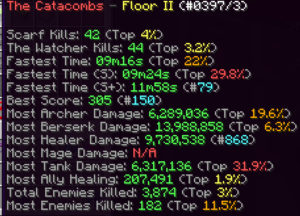 Dungeons, Perfect Score 305 – Hypixel Skyblock - Sirknightj