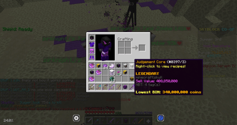 Dropping 2 Judgement Cores in One Day! – Hypixel Skyblock - Sirknightj